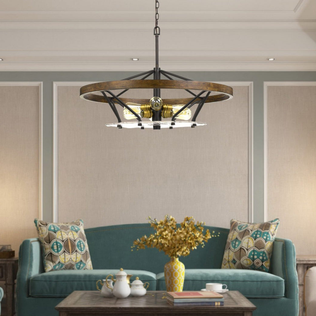 Cheyenne Geometric Round Rustic Chandelier | The Cabin Shack