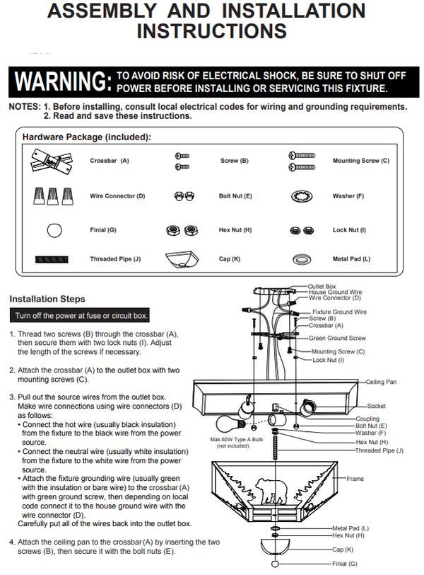 Dominguez Canyon Evergreen Bear Trail Ceiling Light | The Cabin Shack