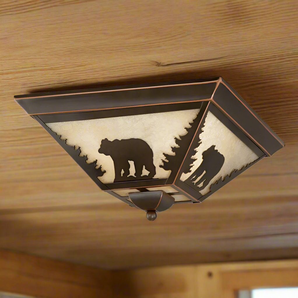 Dominguez Canyon Evergreen Bear Trail Ceiling Light | The Cabin Shack