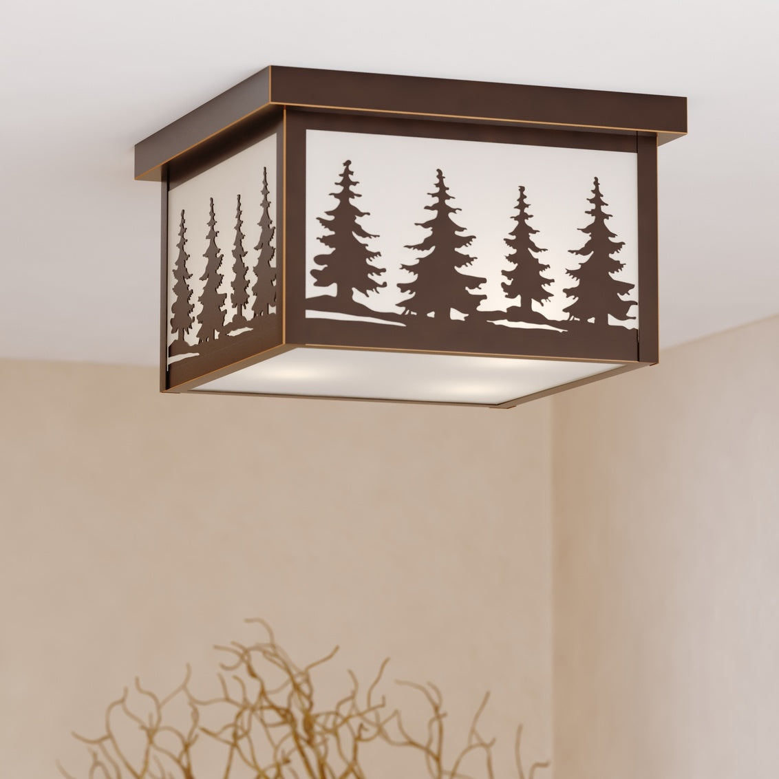 Evergreen Silver Dollar Trail Outdoor Ceiling Light | The Cabin Shack