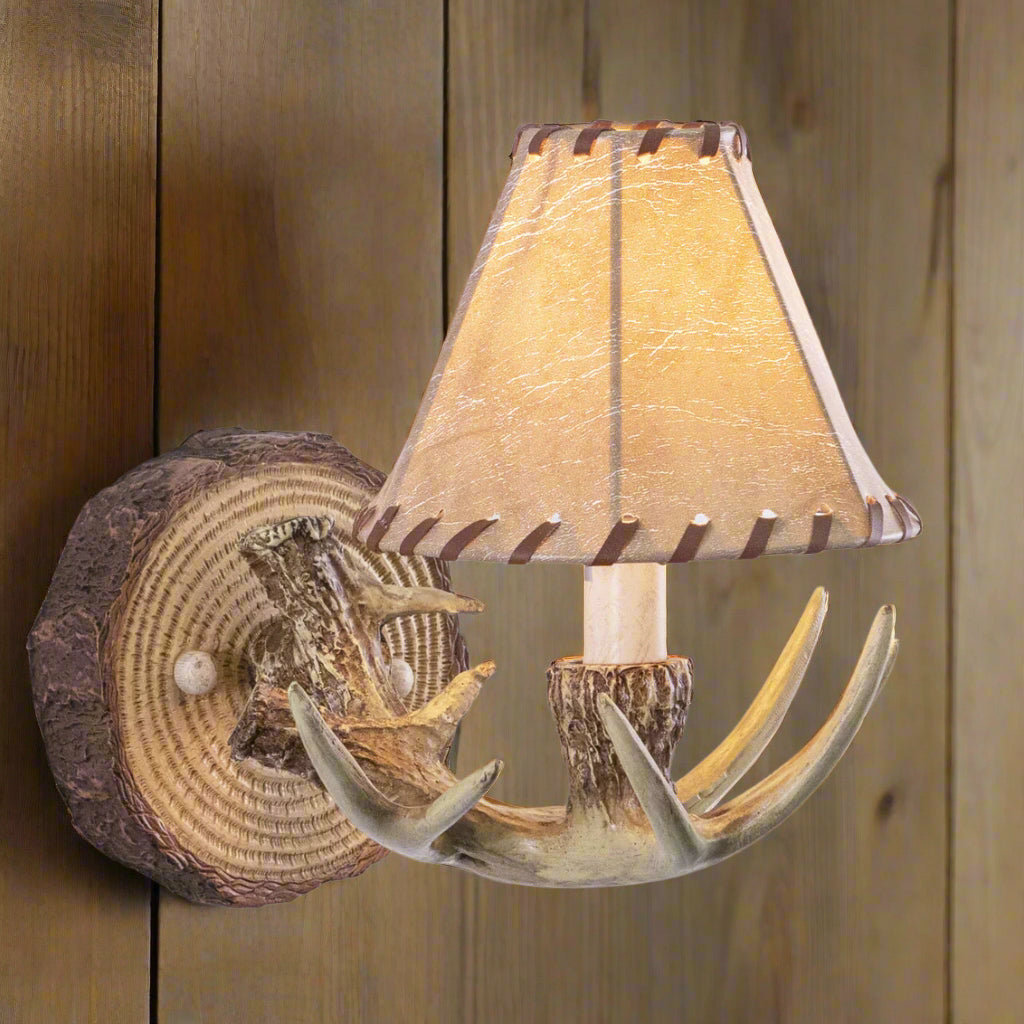 Mary's Glacier Log Antler Wall Sconce | The Cabin Shack
