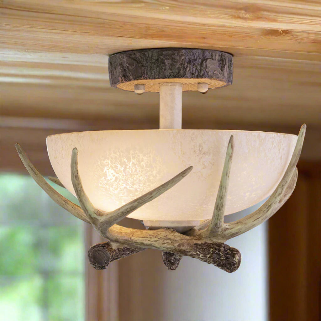 Maxwell Antler Falls 12 Inch Ceiling Light | The Cabin Shack