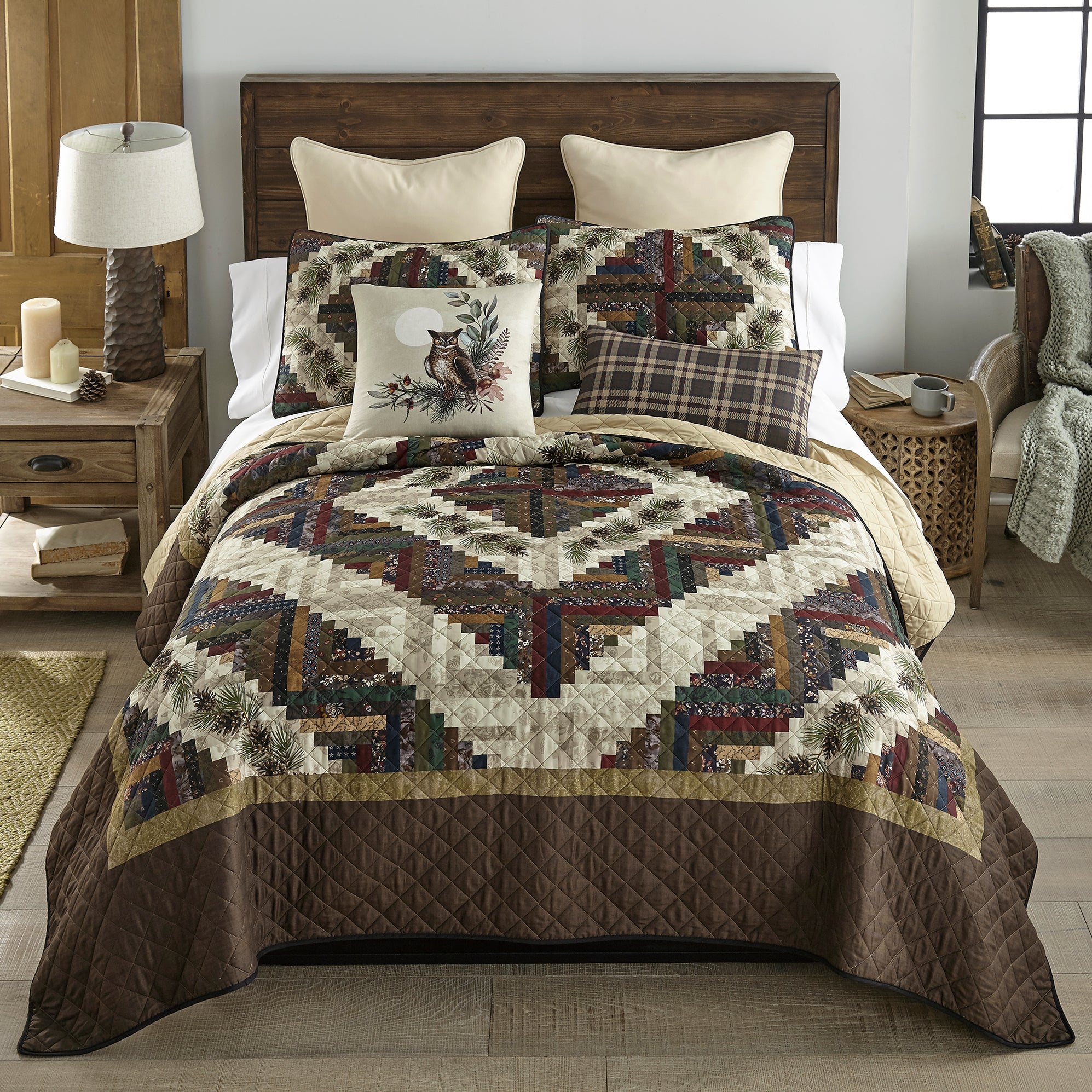 Mount Sanitas Pinecone Patterned Quilt Set | The Cabin Shack